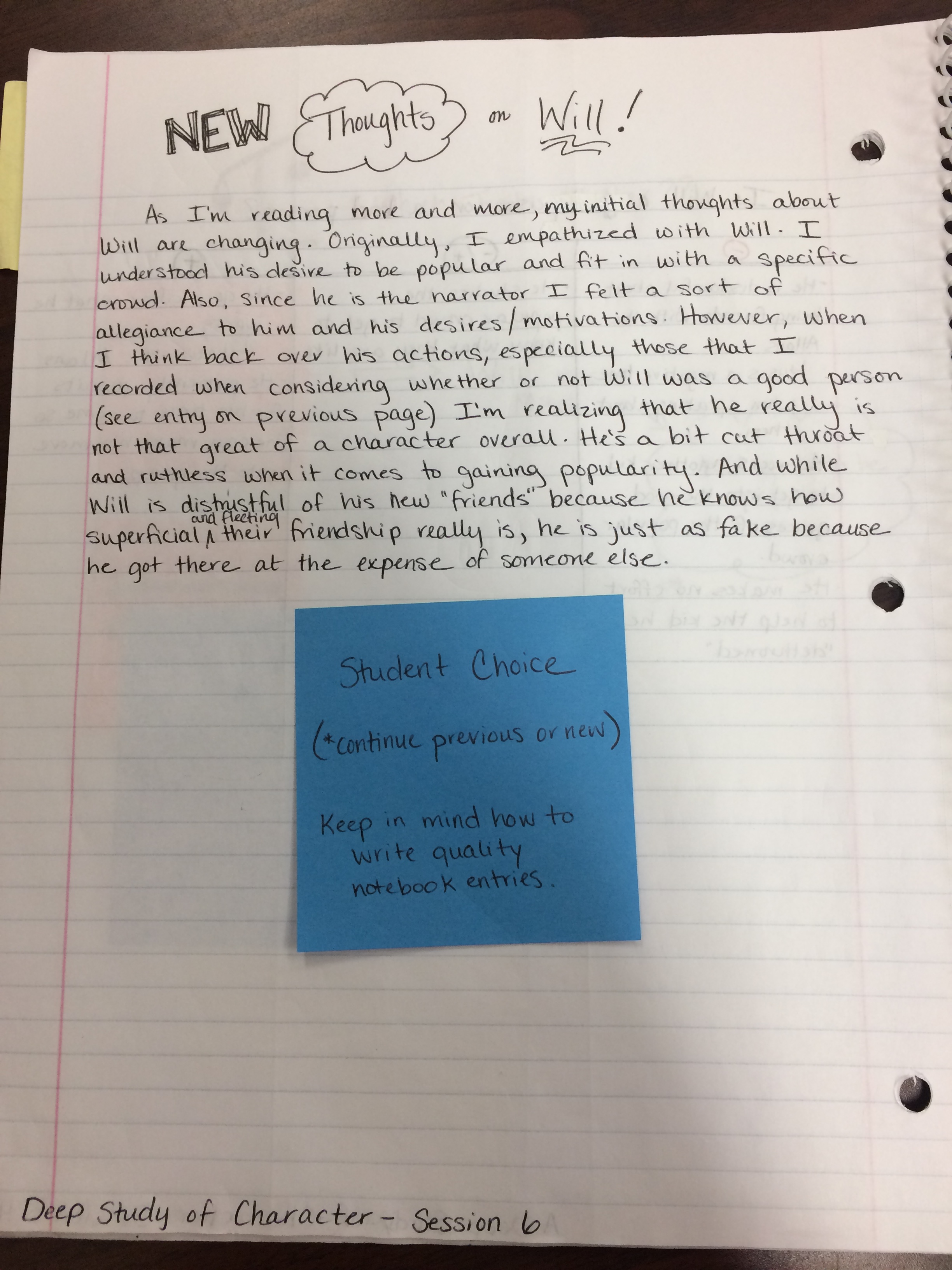 Learning the Work Through a Demonstration Notebook | Literacy Coach Musings