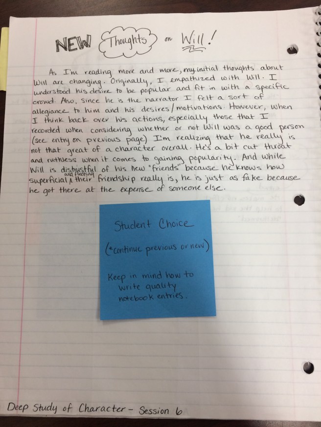 Learning the Work Through a Demonstration Notebook | Literacy Coach Musings